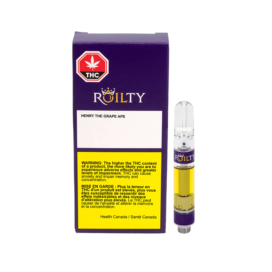 ROILTY- HENRY THE GRAPE APE 1g 510 VAPE CART – Up In Sky Cannabis ...